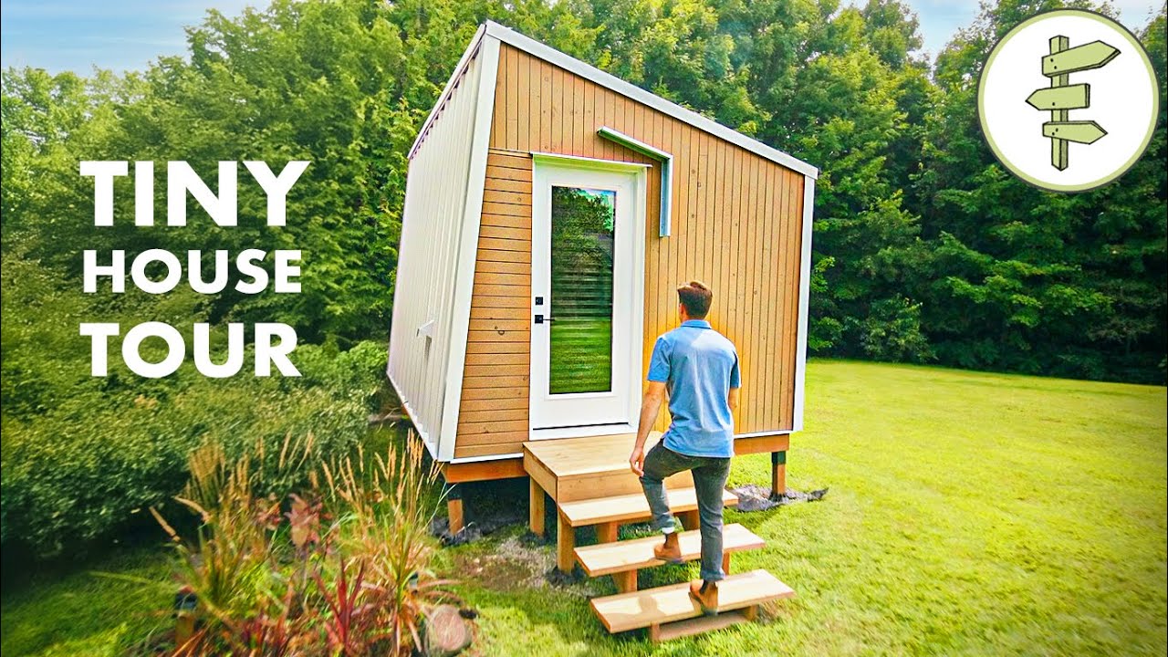 EXTRA SMALL Tiny House Built by Young Firefighter – FULL TOUR - Houses Tiny