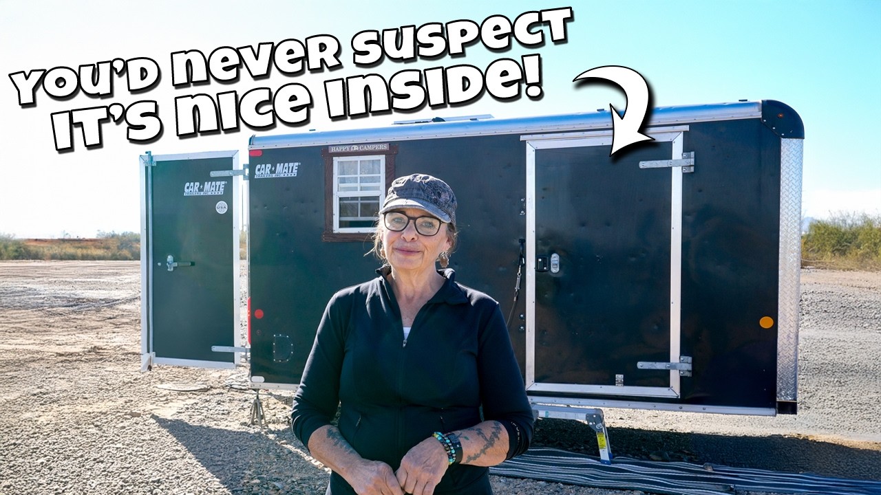 She converted a cargo trailer into a tiny home for $7k – & it’s cute ...